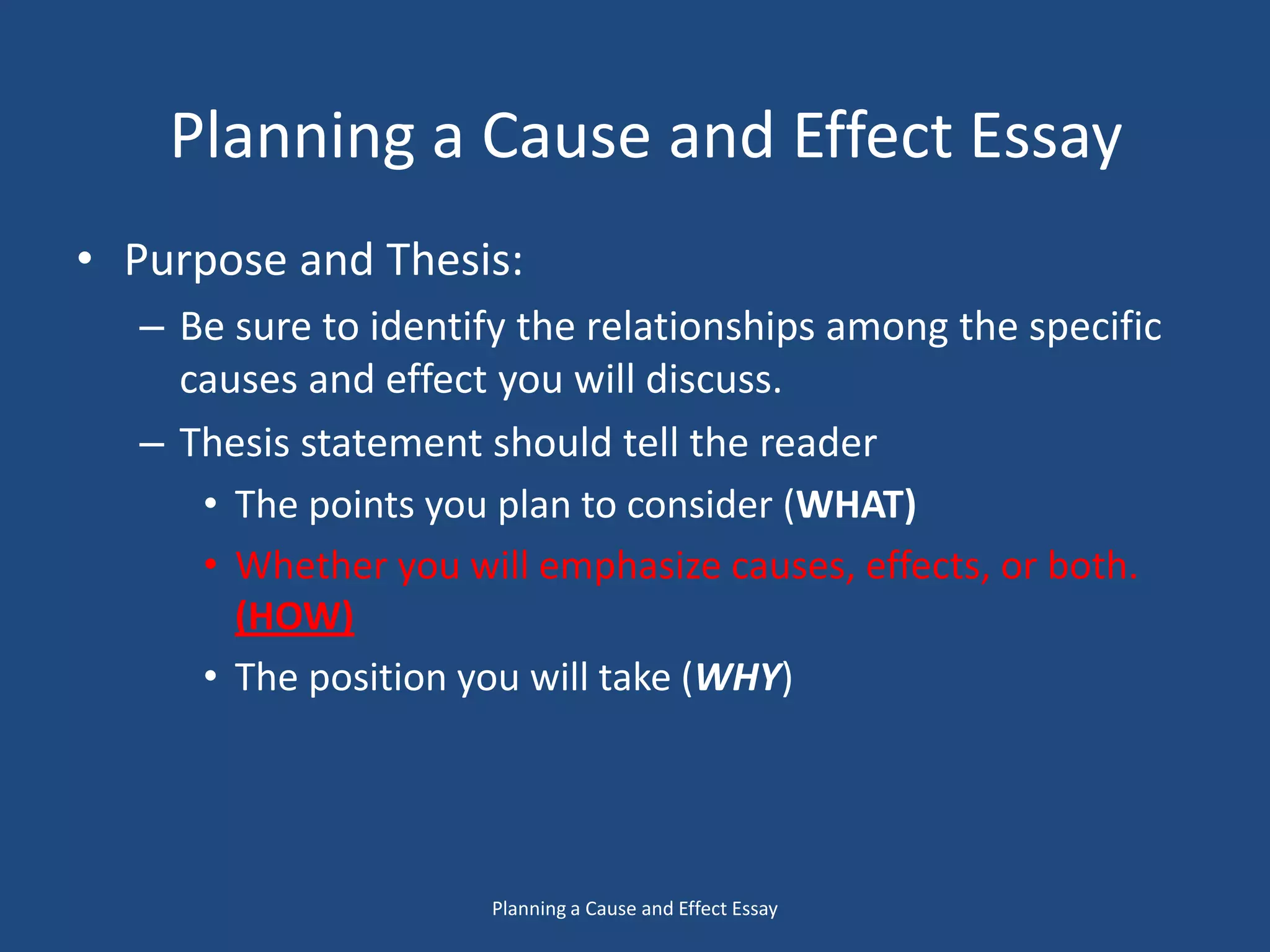 The Cause And Effect Essay | PPTX