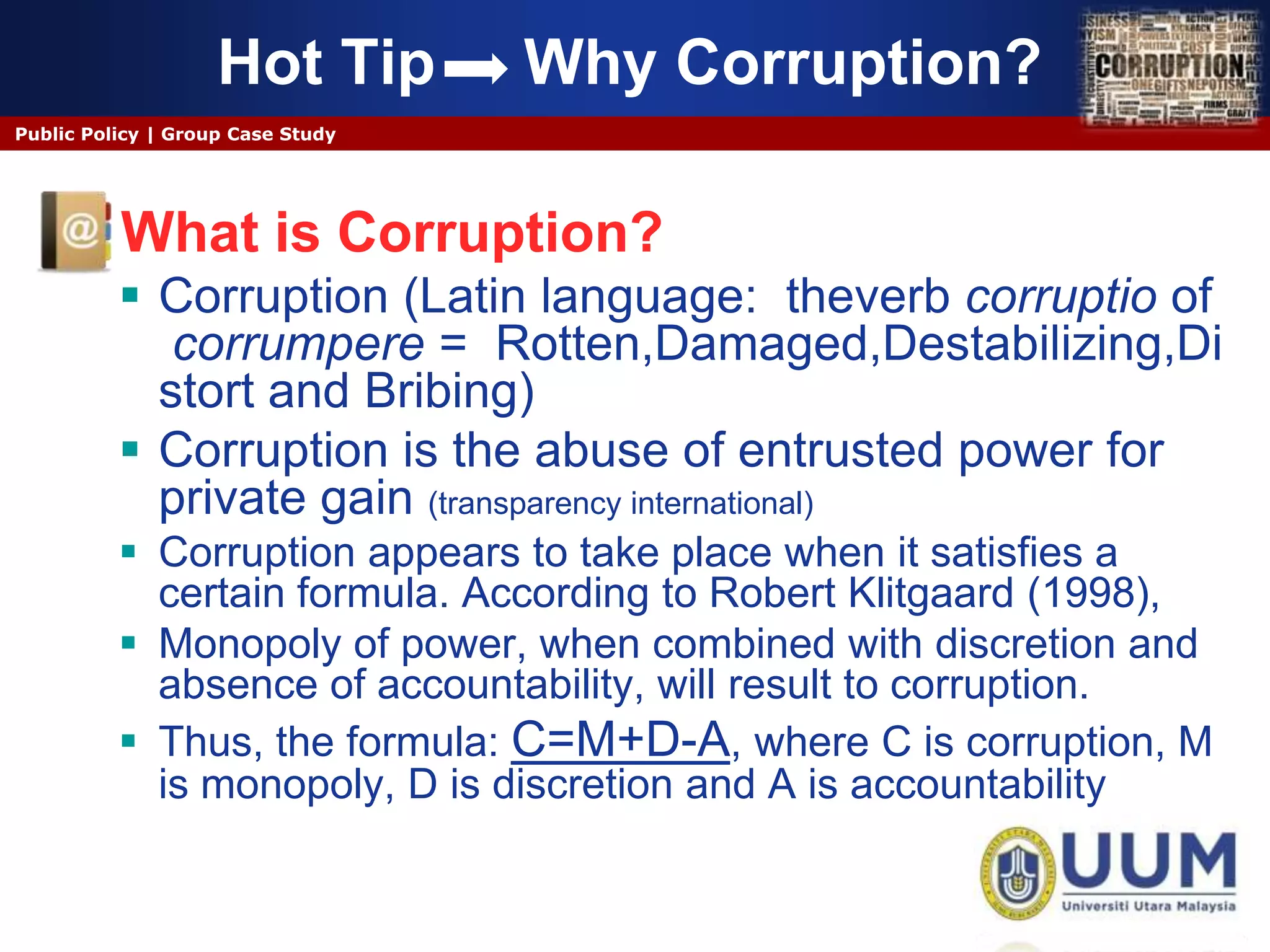 The causes of corruption | PPTX | Debated Sensitive Social Issues | Sensitive Topics