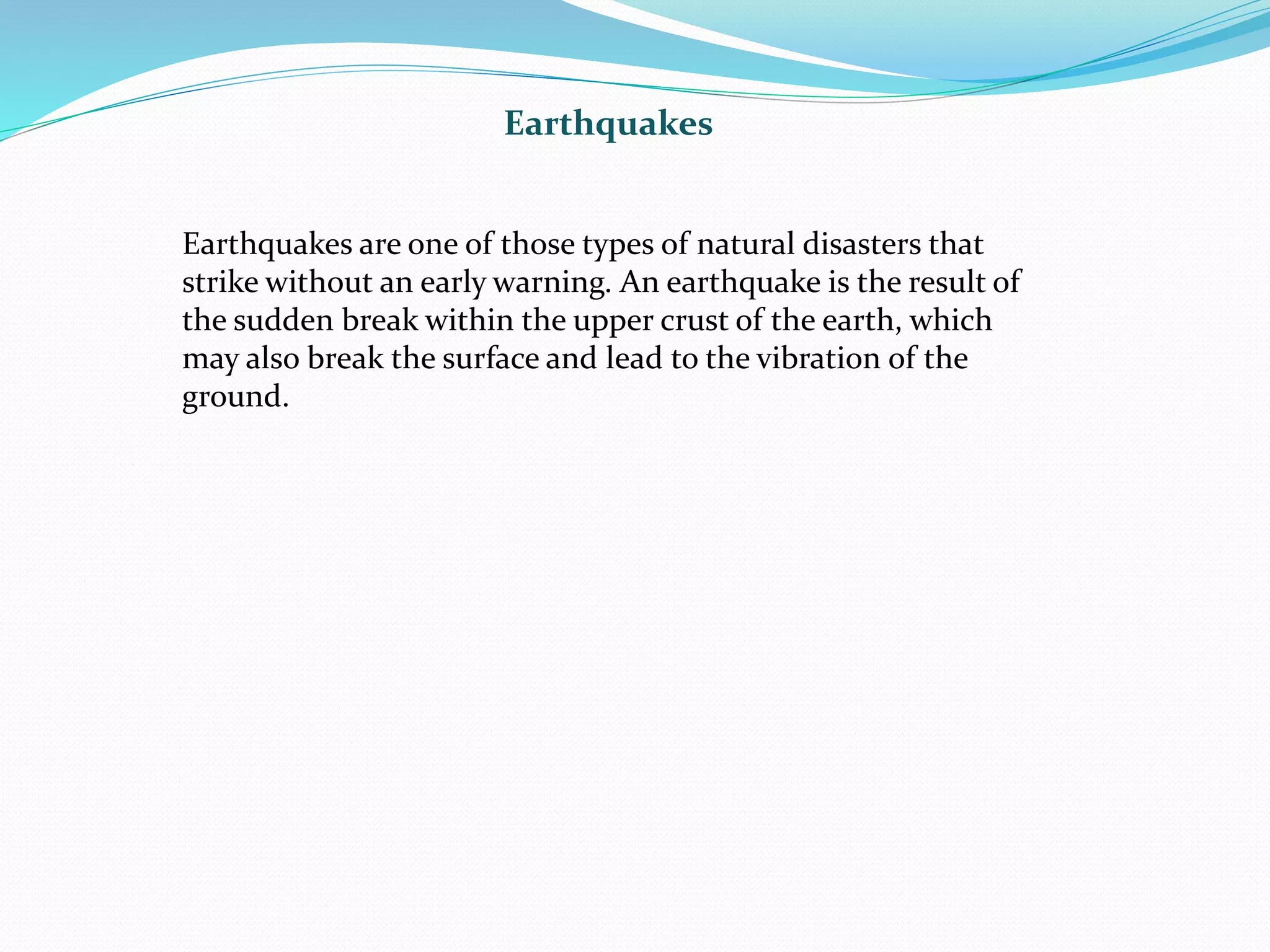 The causes of natural disasters | PPTX