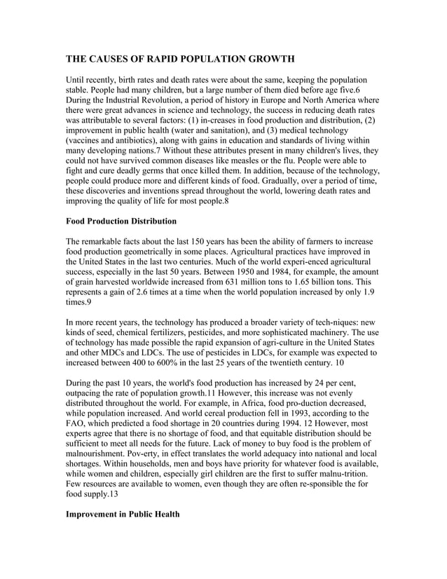 The causes of rapid population growth | PDF