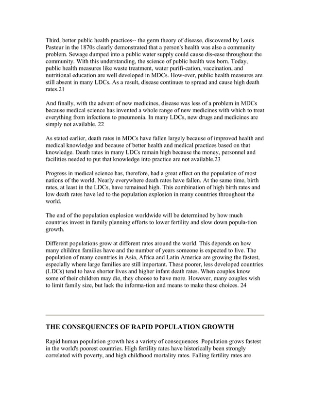 The causes of rapid population growth | PDF