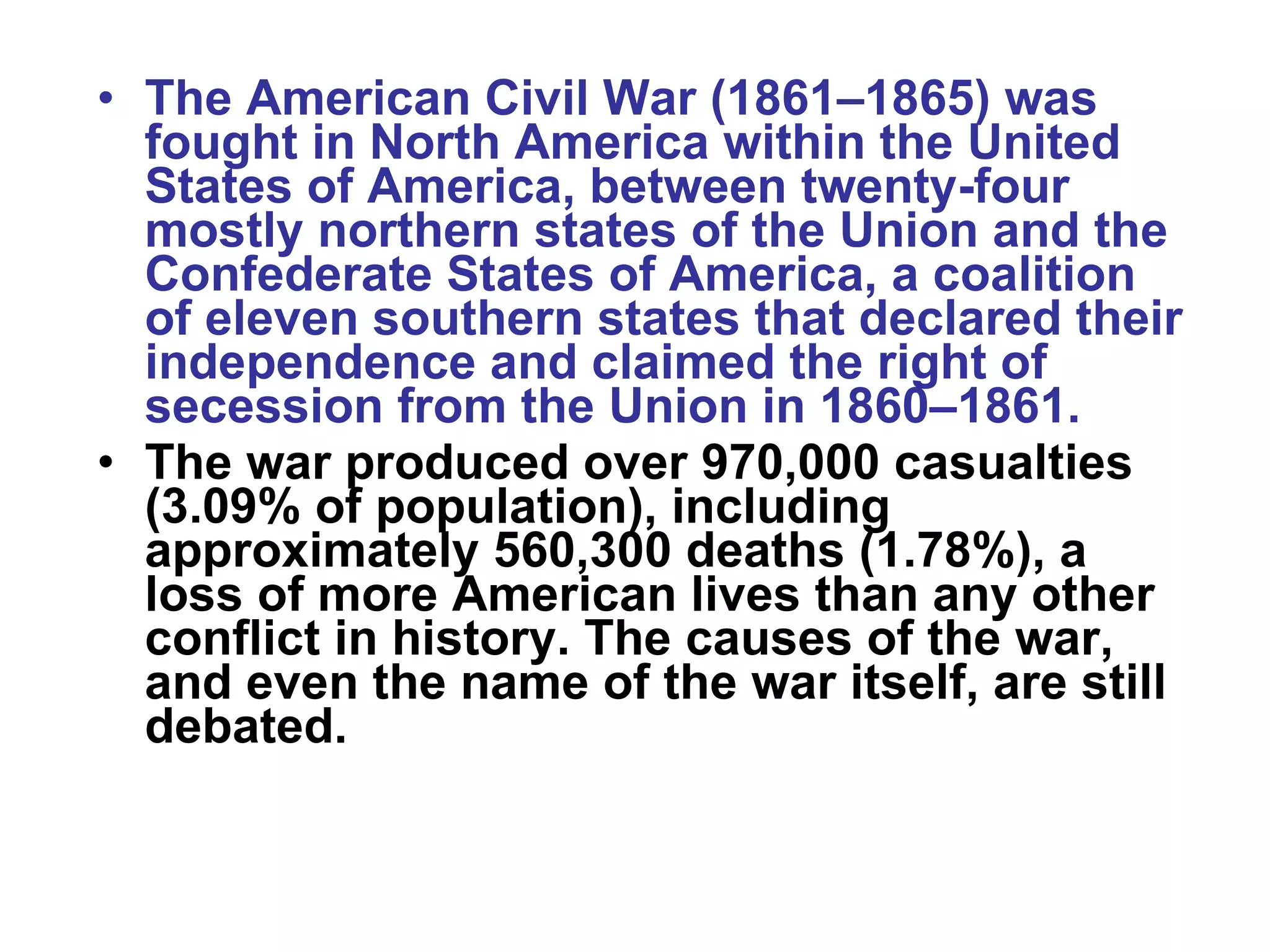 The causes of the civil war | PPT