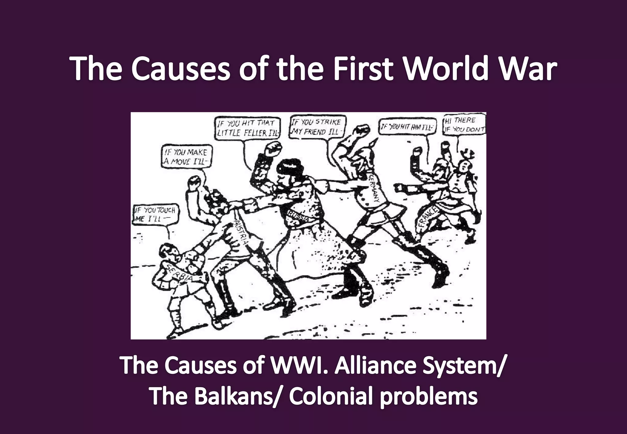 The Causes of the First World War: Alliance Systems, Morocco, The Balkans | PPTX