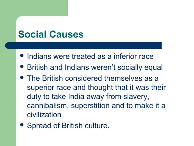 The causes of war of independence 1857 | PPT