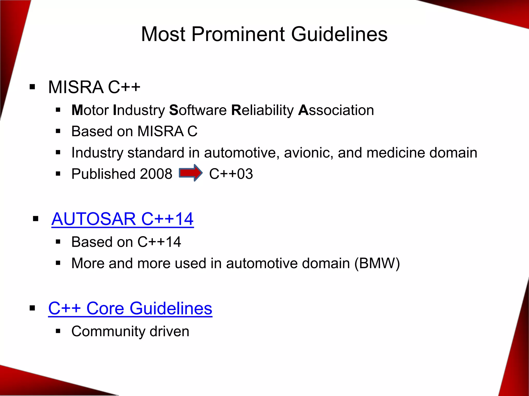 The c++coreguidelinesforsavercode | PPT