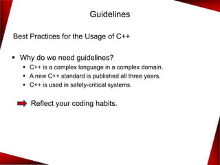 The c++coreguidelinesforsavercode | PPT