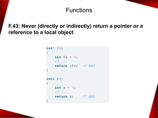 The c++coreguidelinesforsavercode | PPT
