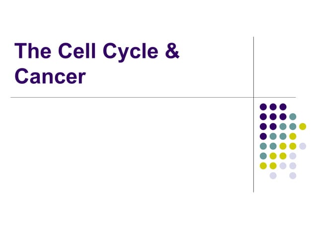 The Cell Cycle & Cancer.ppt appplied genetics | PPT | Biological ...