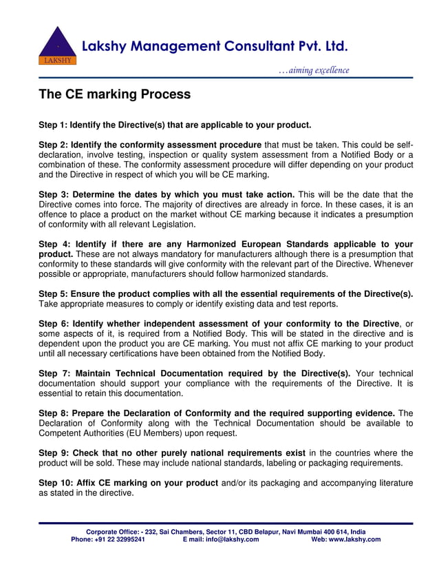 The ce marking process | PDF