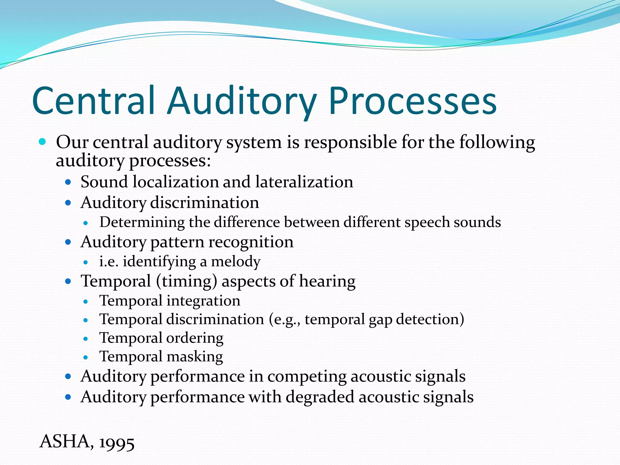 The central auditory system | PPTX