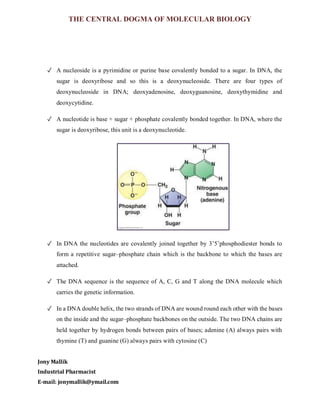 The central dogma of molecular biology | PDF