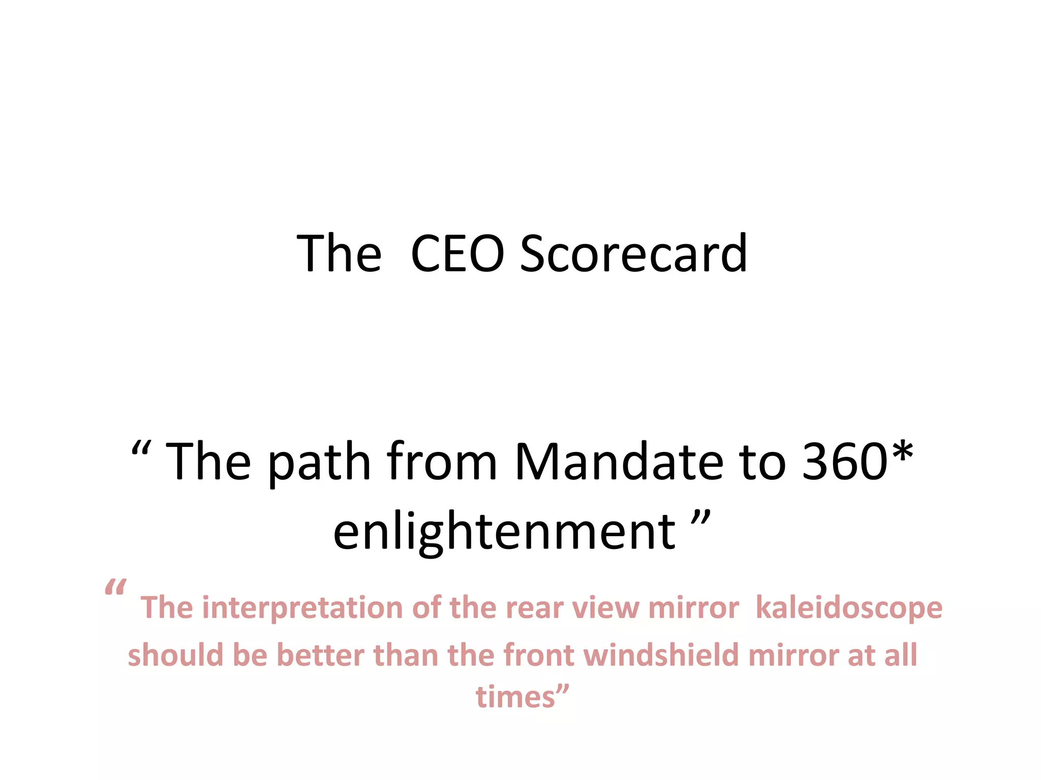 The ceo scorecard 2016! | PPTX | Career Planning | Careers
