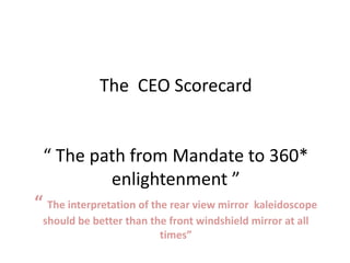 The ceo scorecard 2016! | PPTX | Career Planning | Careers