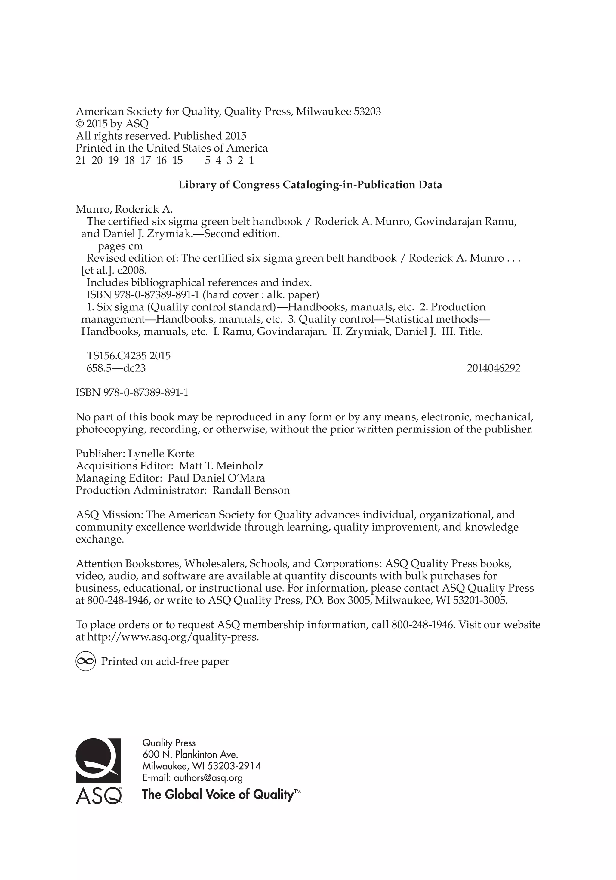 The certified six sigma green belt handbook, 2nd edition (1) | PDF