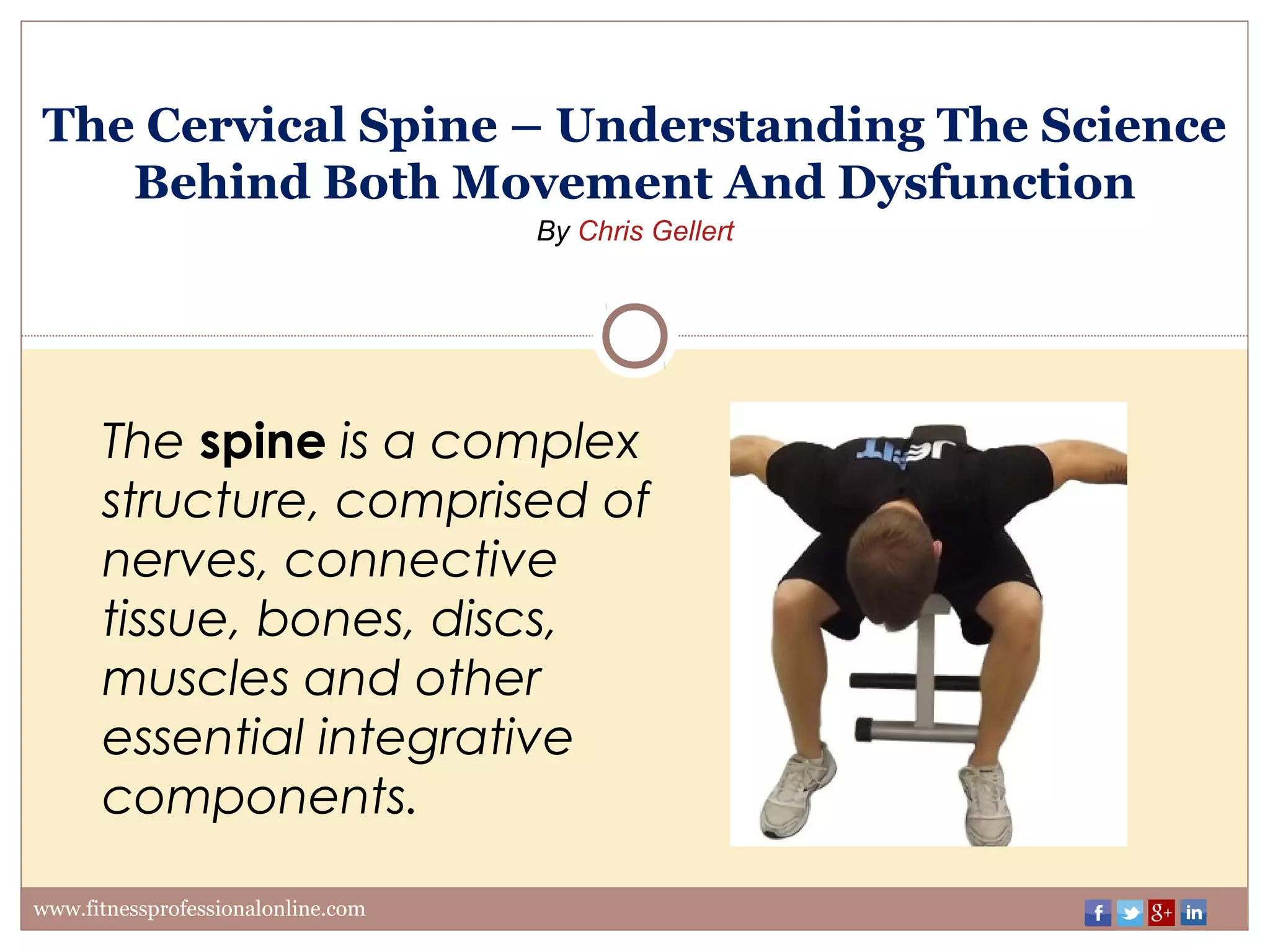 The cervical spine – understanding the science behind both movement and ...
