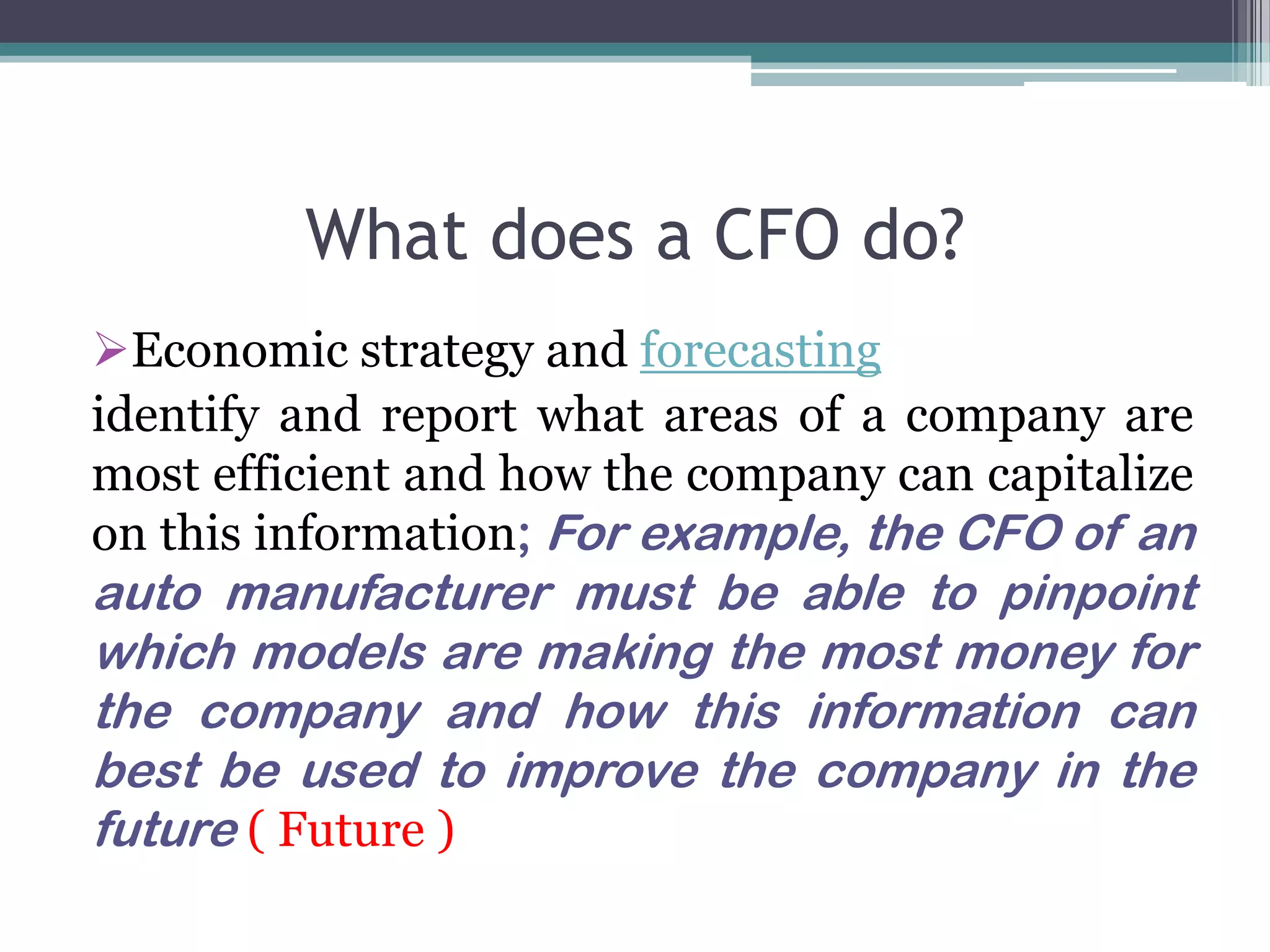 The CFO contemporary role | PPTX