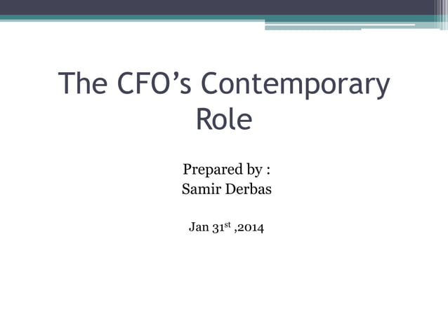The CFO contemporary role | PPTX