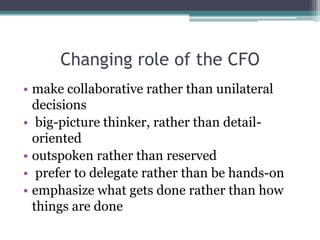 The CFO contemporary role | PPTX