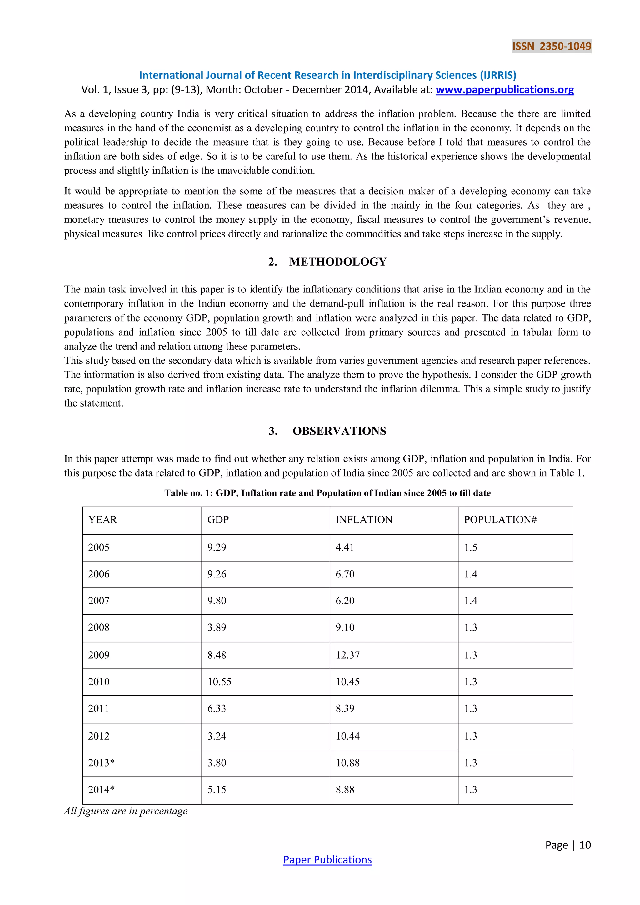 THE CHALLENGE OF INFLATION AND ITS CONSUMPTION RELATION | PDF