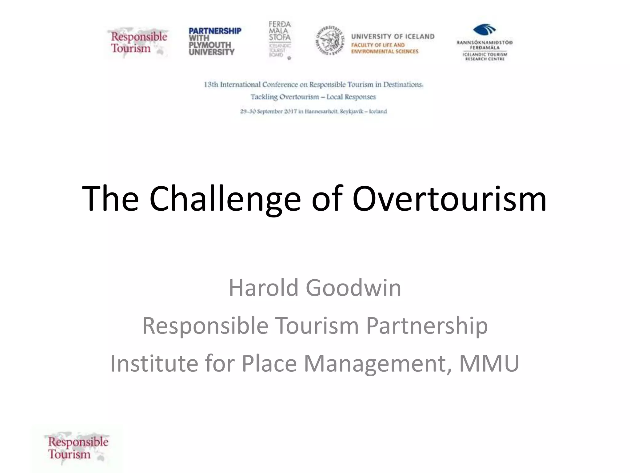 The challenge of overtourism | PPTX