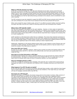 The challenge of PST files in 2013 | PDF