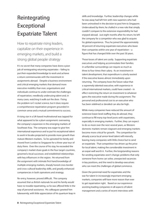 The challenge of reintegrating expatriate talent | PDF