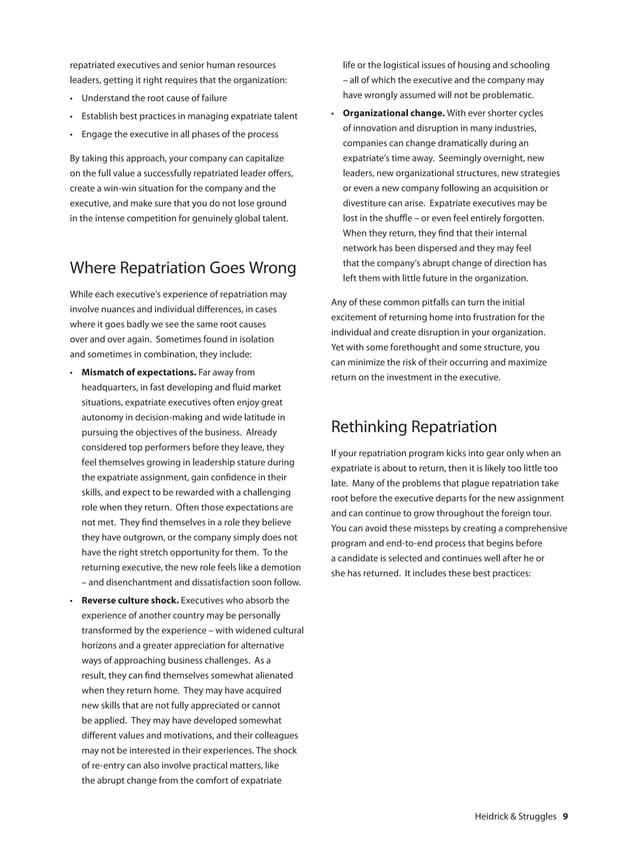 The challenge of reintegrating expatriate talent | PDF