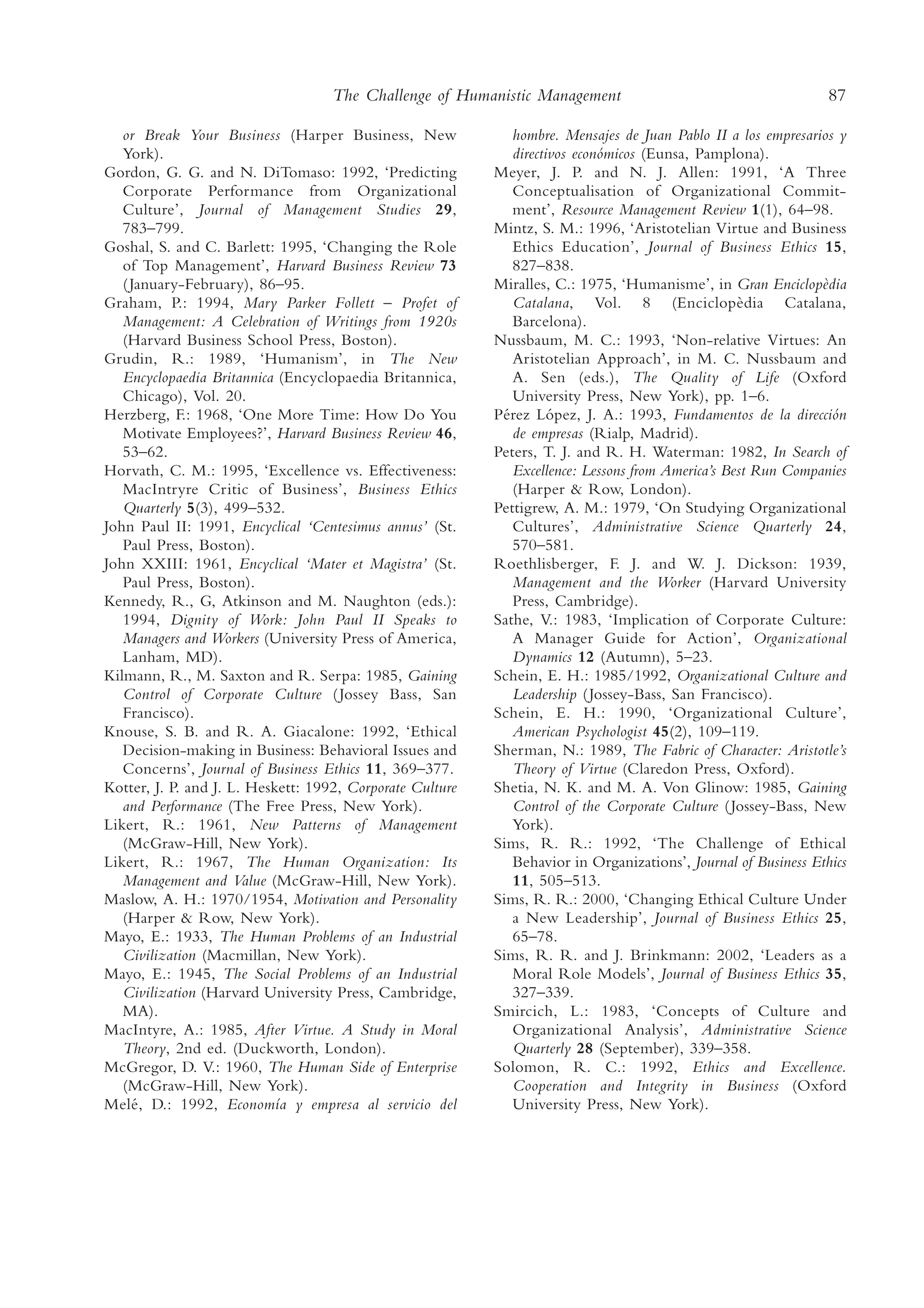 The challenge of the humanistic management | PDF