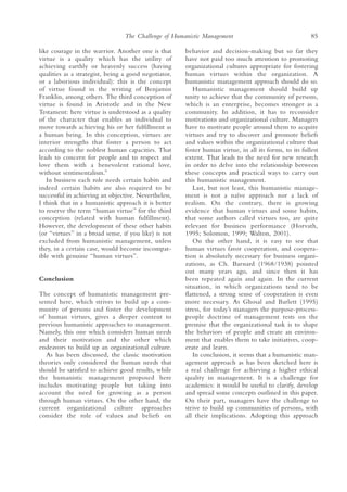 The challenge of the humanistic management | PDF