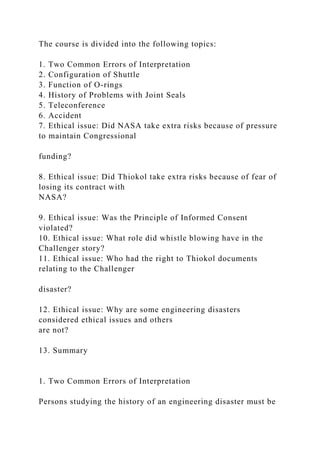 The Challenger Disaster A Case-study in Engineering Ethics.docx