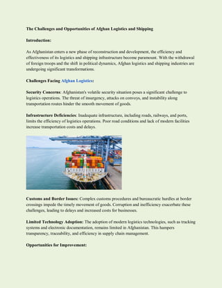 The Challenges and Opportunities of Afghan Logistics and Shipping.pdf