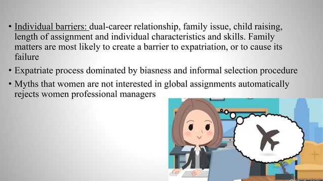 The challenges faced by female expatriate | PPTX | Careers