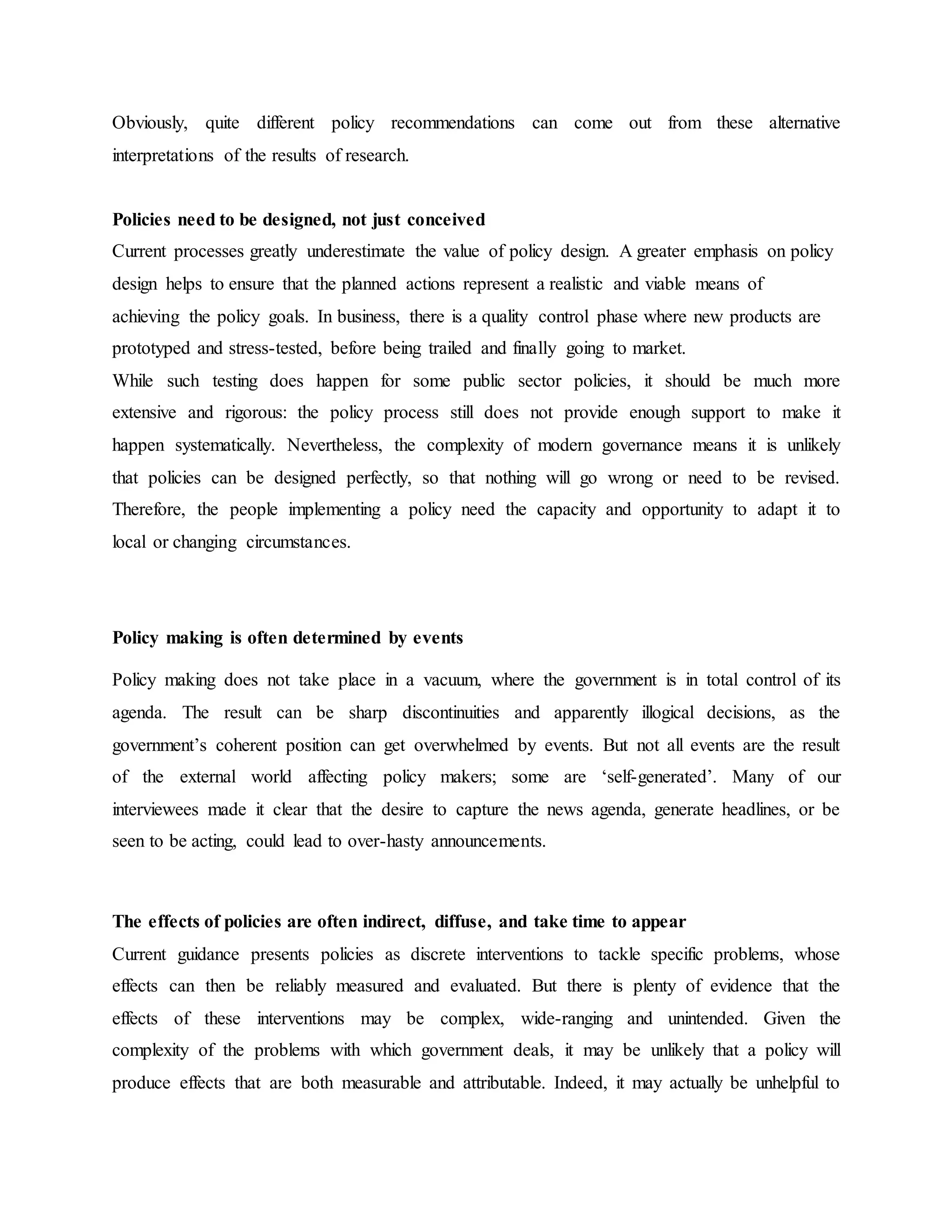 The challenges in policy formulation, policy analysis and ...