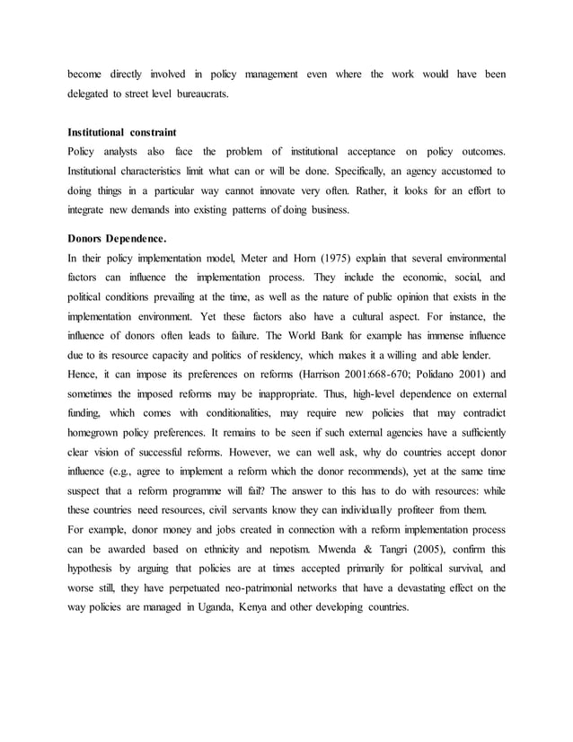 The challenges in policy formulation, policy analysis and ...