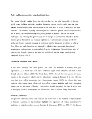 The challenges in policy formulation, policy analysis and ...
