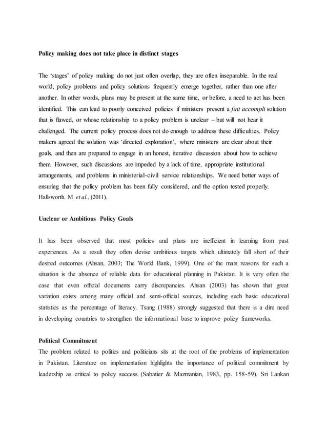 The challenges in policy formulation, policy analysis and ...