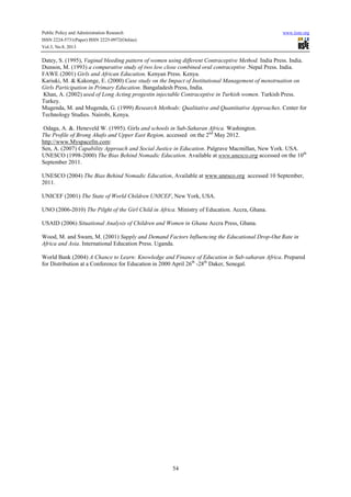 The challenges of adolescent girls sexual maturation to educational ...