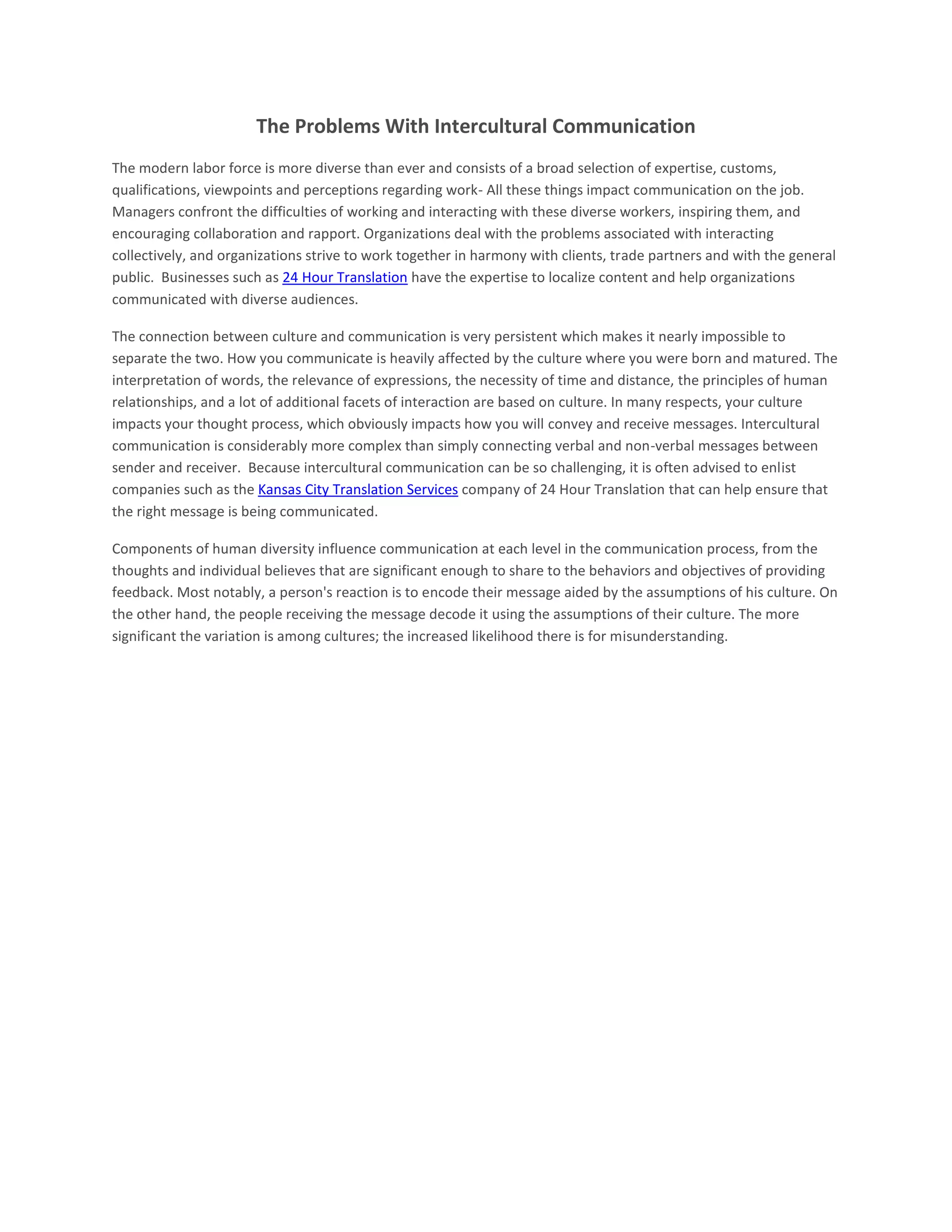 The Problems With Intercultural Communication | PDF