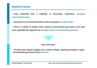 The challenges of municipalities in performing good environmental ...