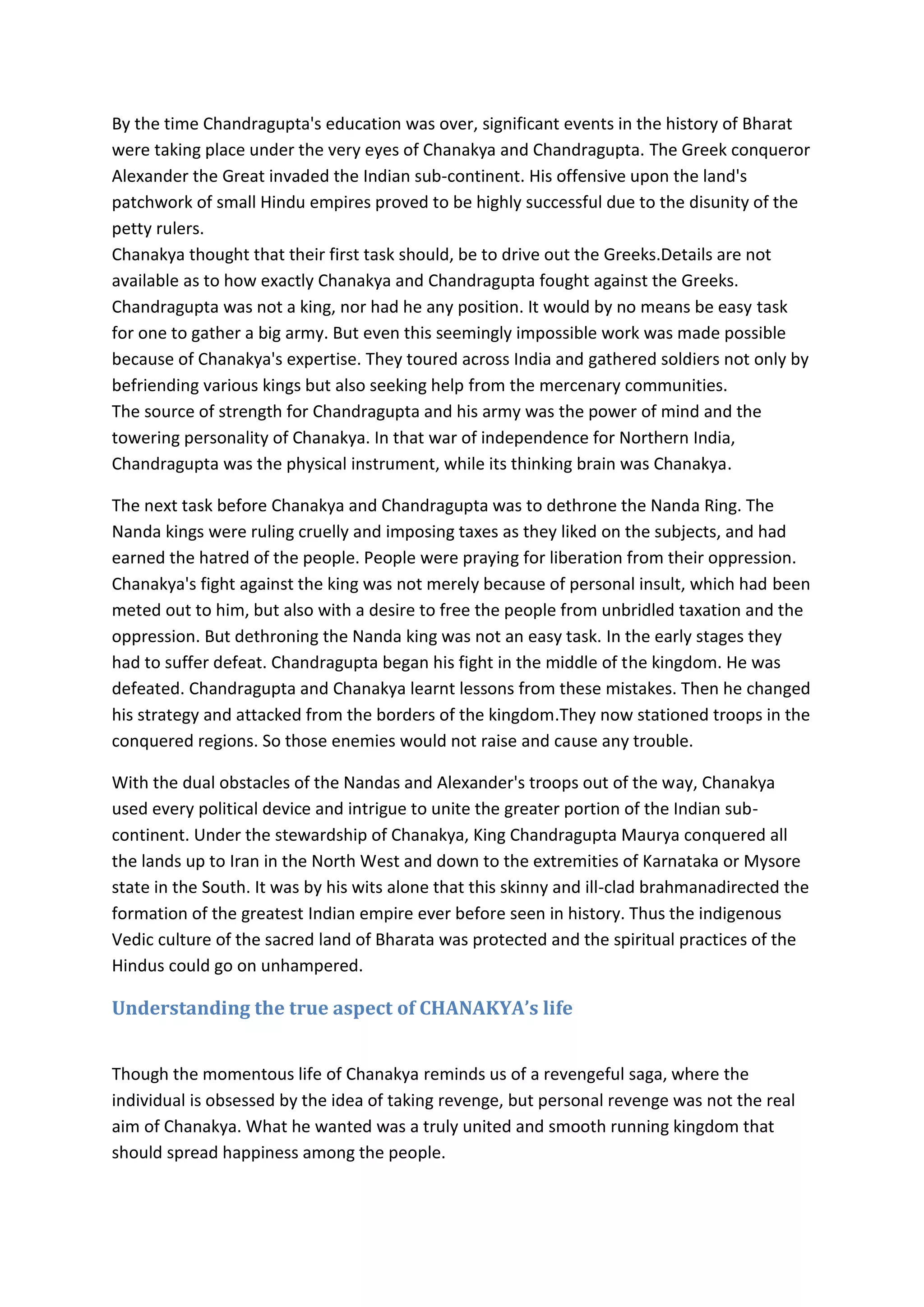 The 'chanakya' | DOCX