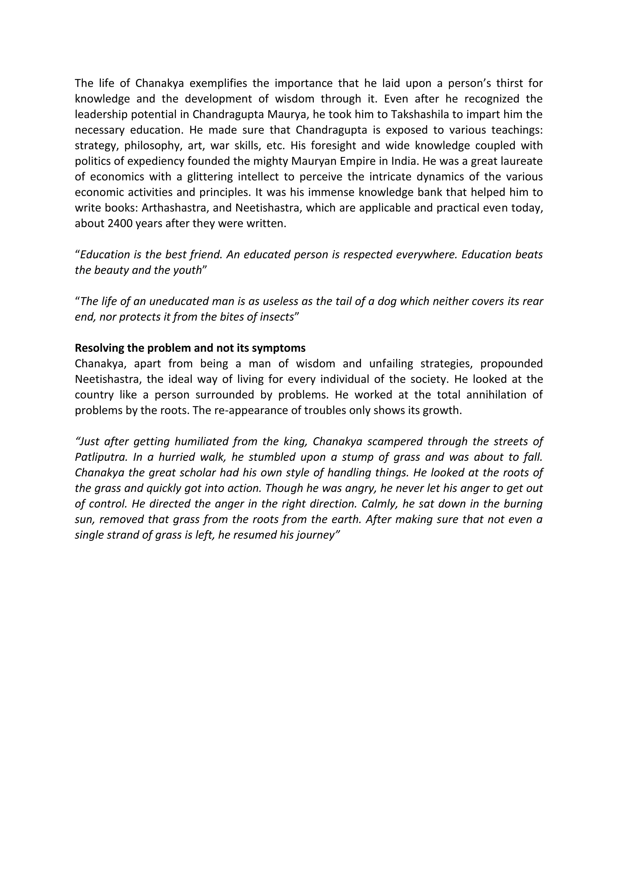 The 'chanakya' | DOCX