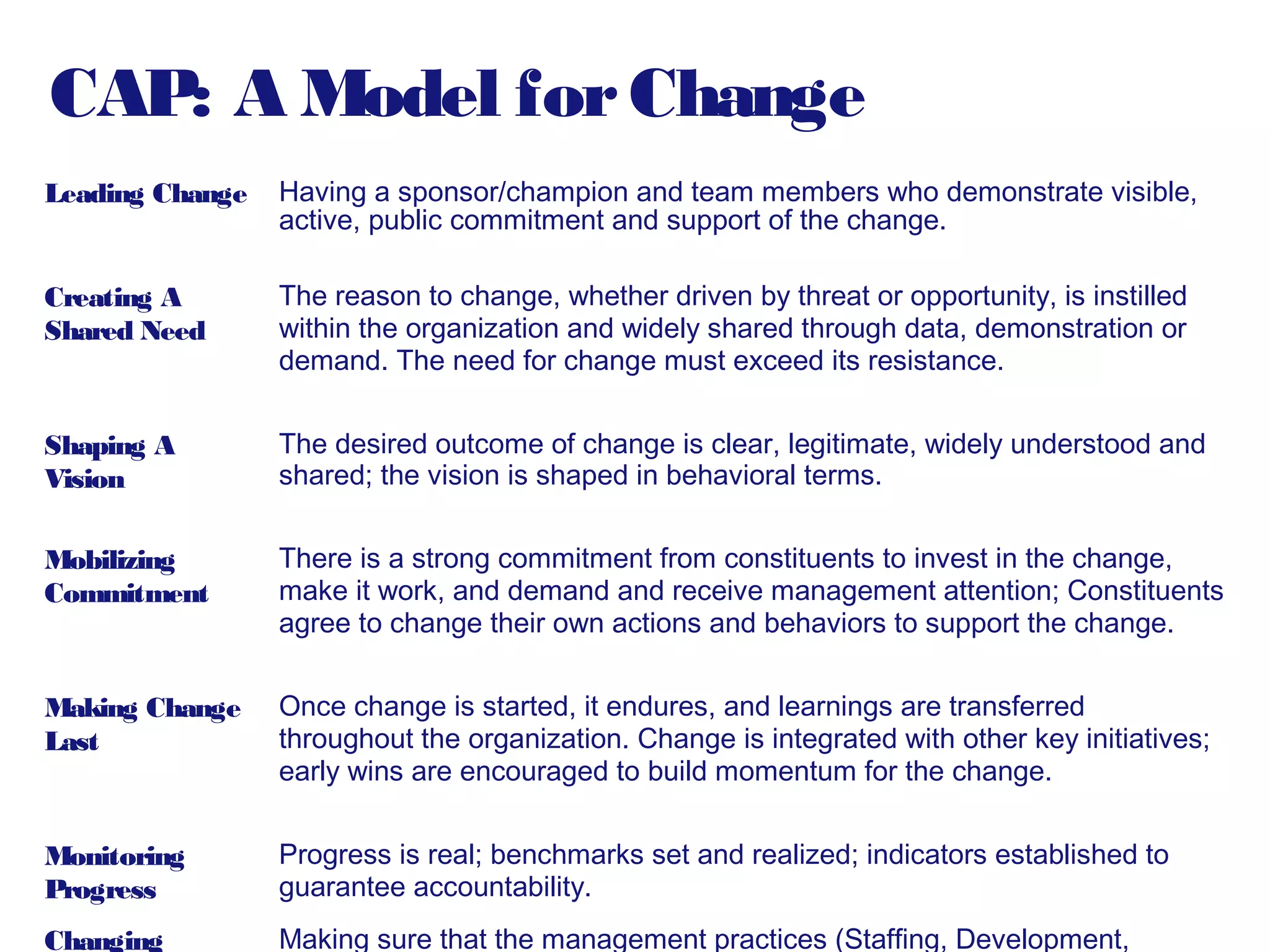 GE CHANGE MANAGEMENT(CAP) | PPT