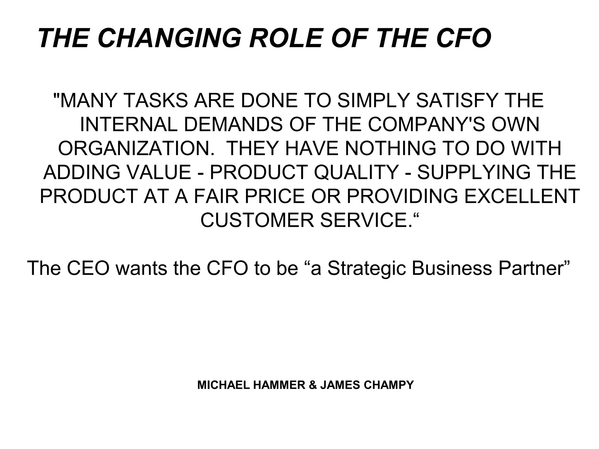 The Changing Role Of The CFO | PPT