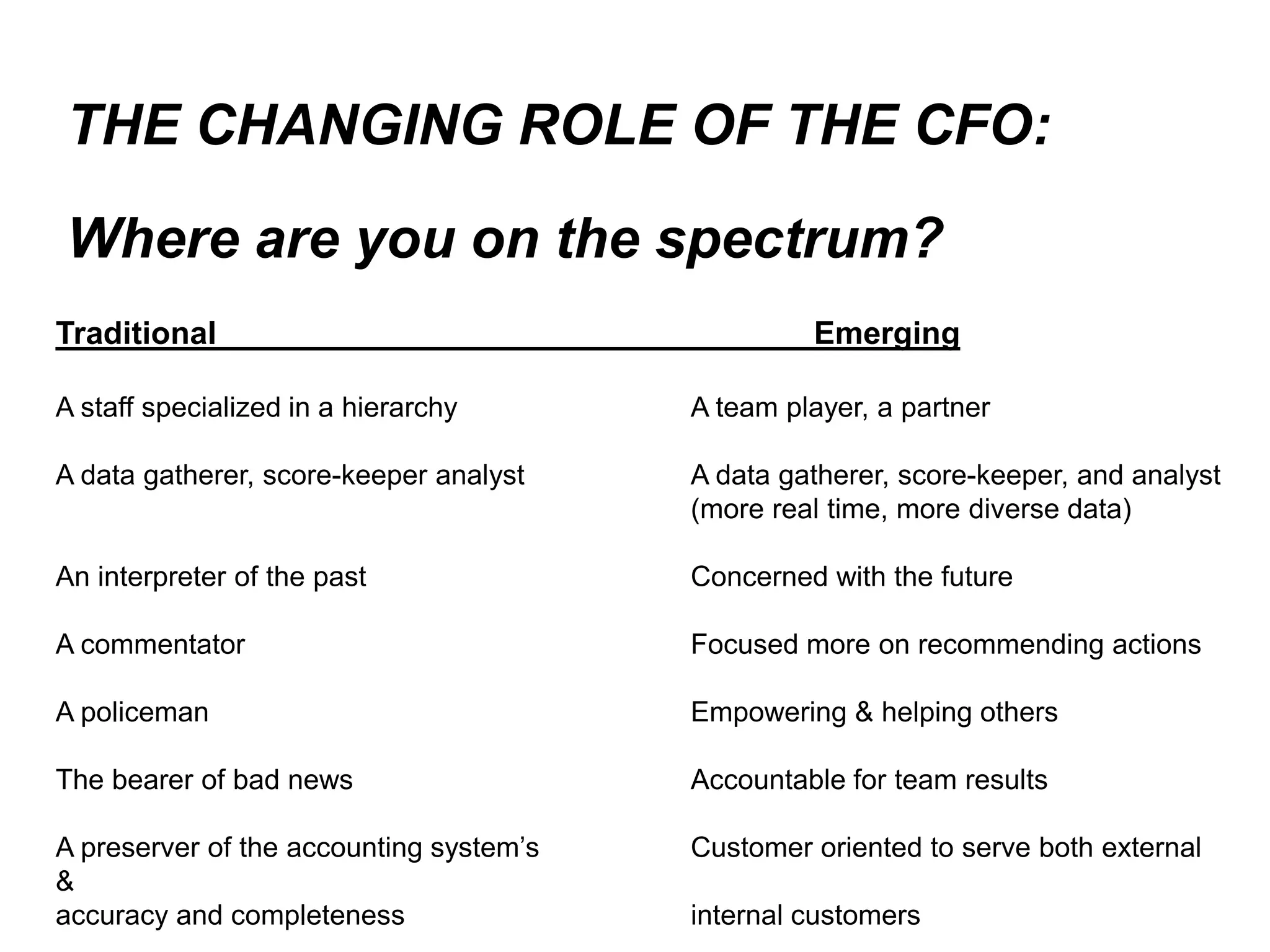 The Changing Role Of The CFO | PPT