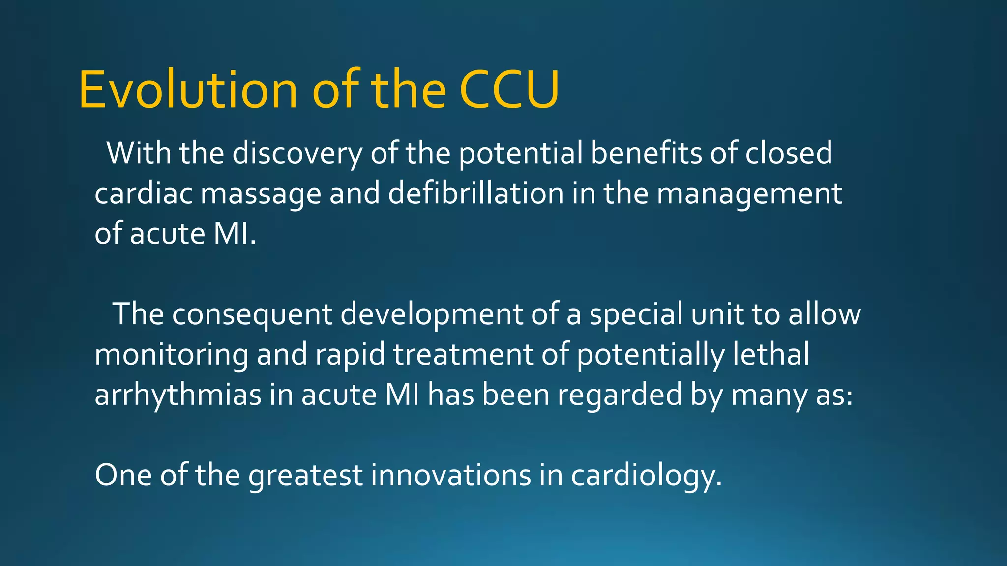 The Changing Role of the Coronary Care Cardiologist & The Emerging Role ...