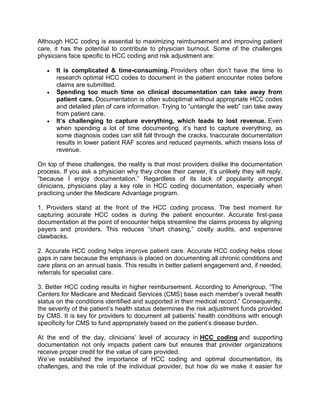 The Changing Role of the Provider in HCC Coding | PDF