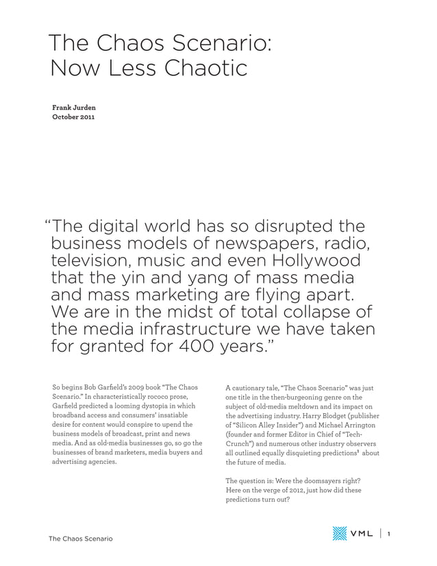 The Chaos Scenario: Now Less Chaotic | PDF