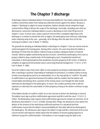 The chapter 7 discharge | PDF