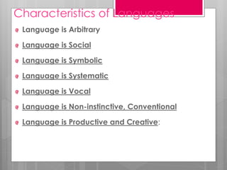 The characteristics of language as the social phenomena | PPTX