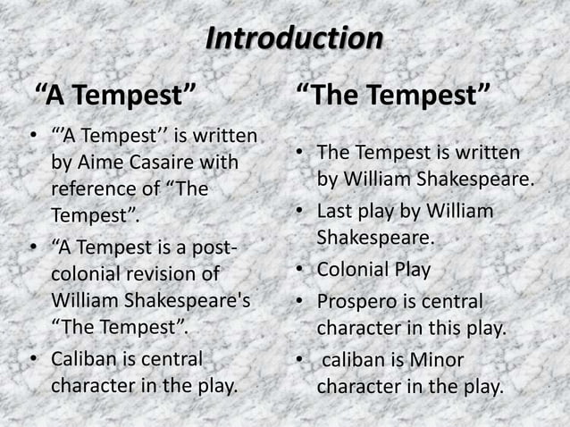 The Character of Caliban in ' The Tempest' and ' A Tempest' | PPT